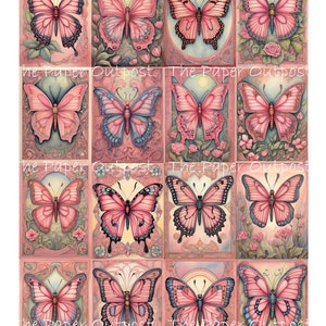Pink Butterfly Printable Images: Vintage Style Digikit (digital ...