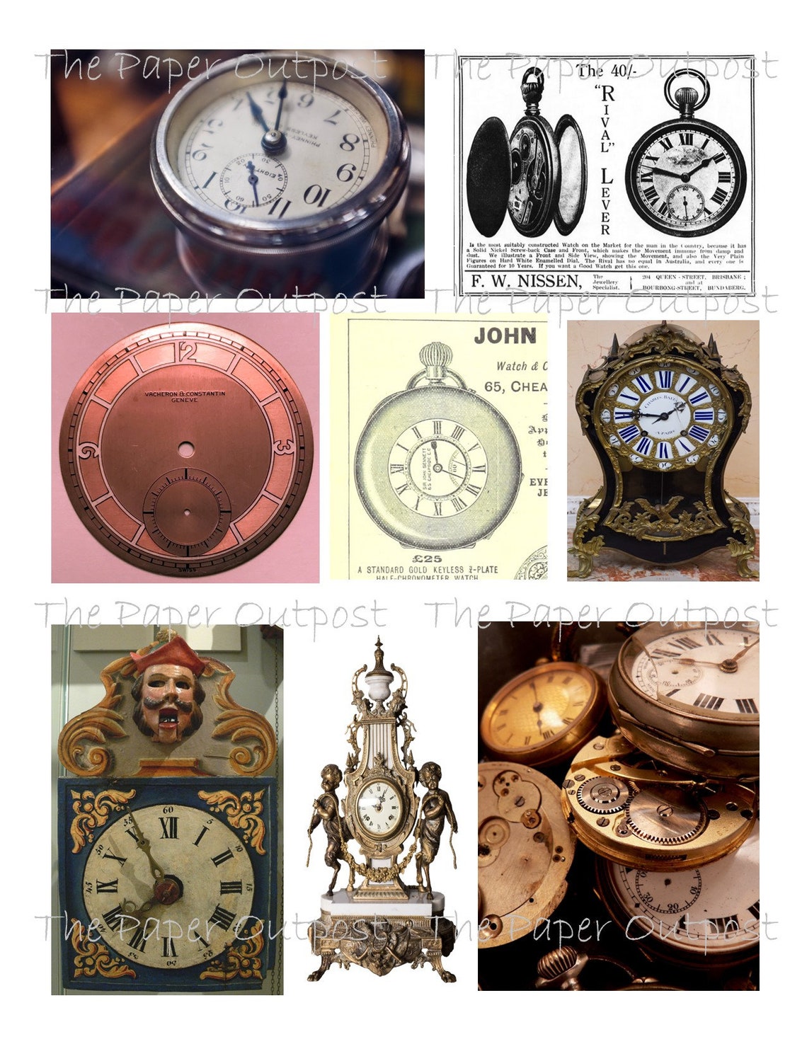 TIMEPIECES Printable Digital Download Printable Image Clock - Etsy