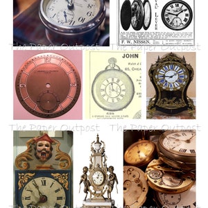 TIMEPIECES Printable Digital Download Printable Image, Clock Watches ...