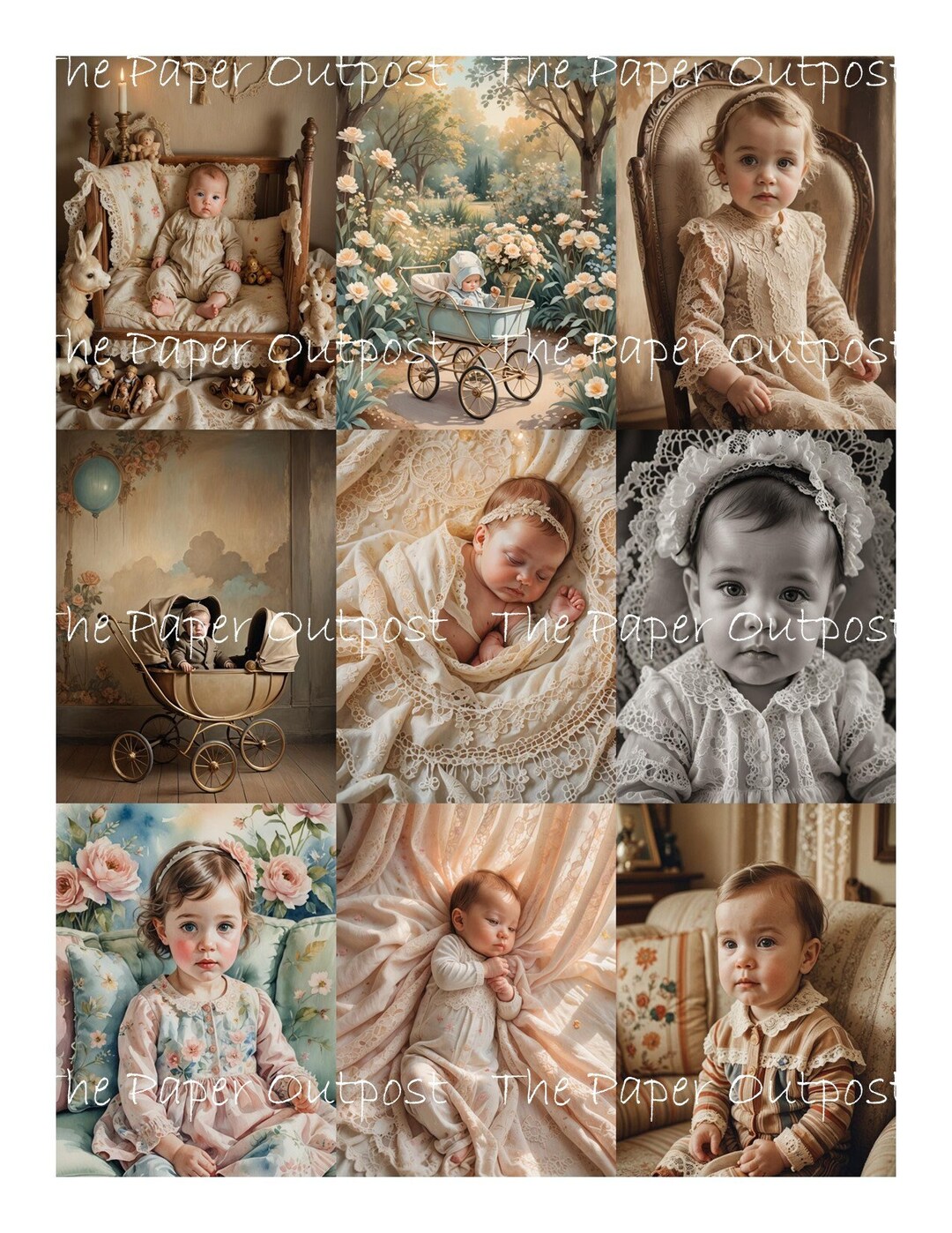 VINTAGE BABY Digikit Printable Image, baby toddler, child, infant ...