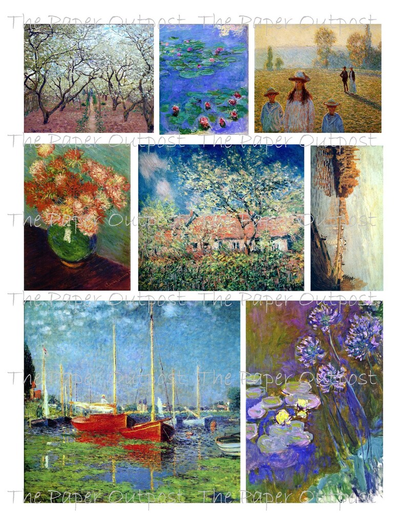 Monet Paintings Digikit: Vintage Floral Art (digital Printable) - Etsy