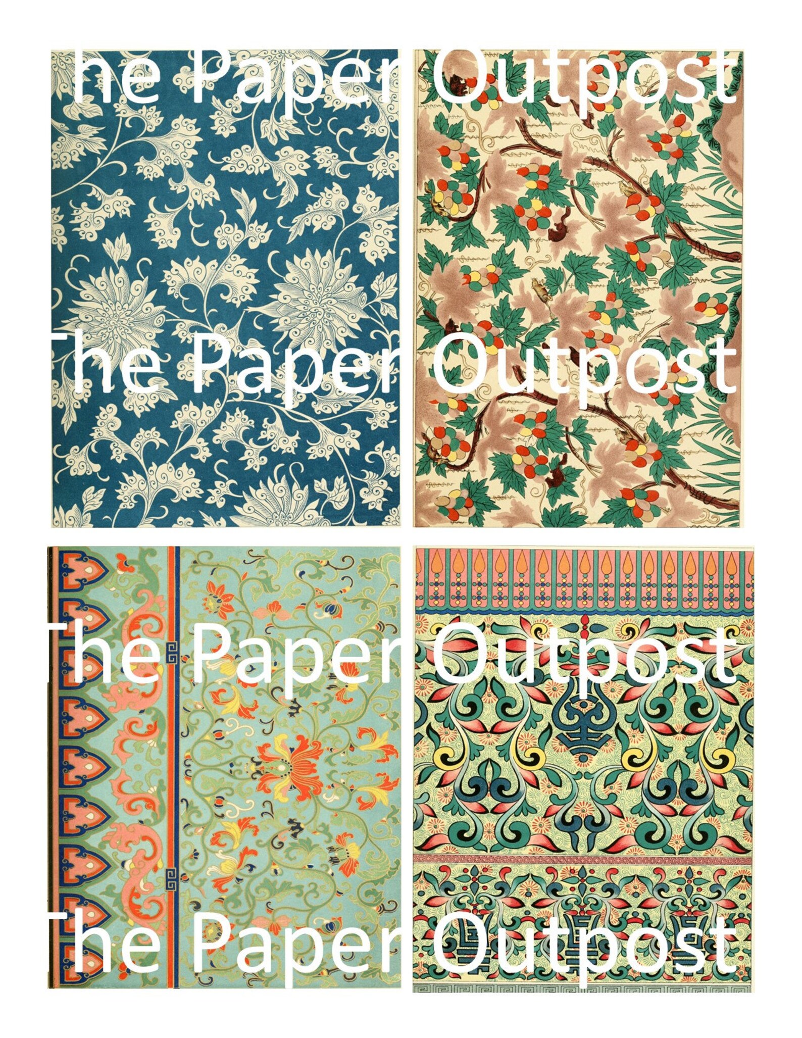 FLORAL MOTIFS Digikit Digital Printable Printables Digikits | Etsy