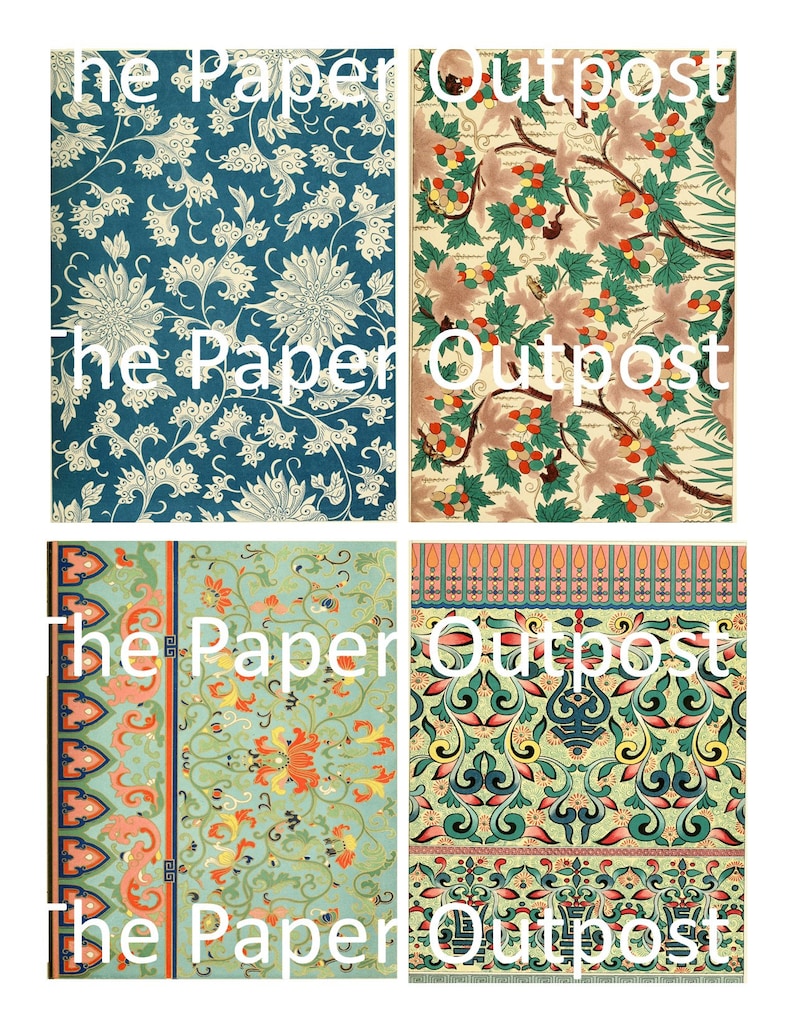 FLORAL MOTIFS Digikit Digital Printable Printables Digikits | Etsy