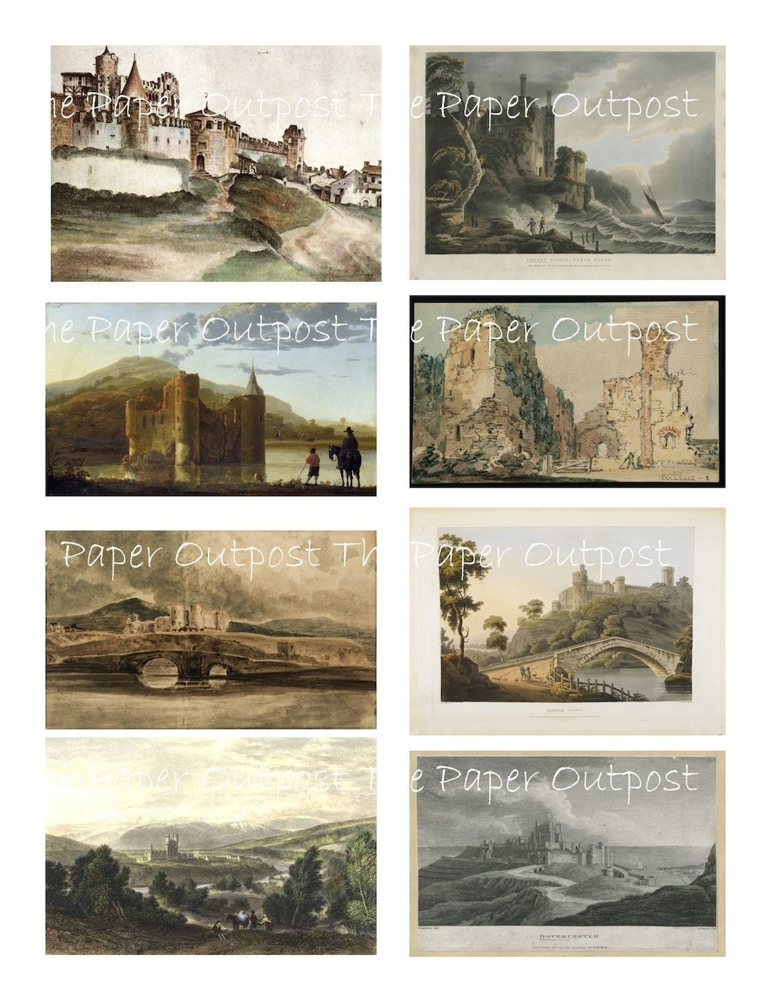 Vintage Castle Printable Images: Antique Castle Digikit (digital ...