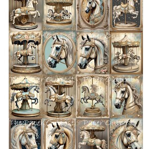 CAROUSEL HORSE Digikit Digi Kit Digital Printable Digital Vintage ...