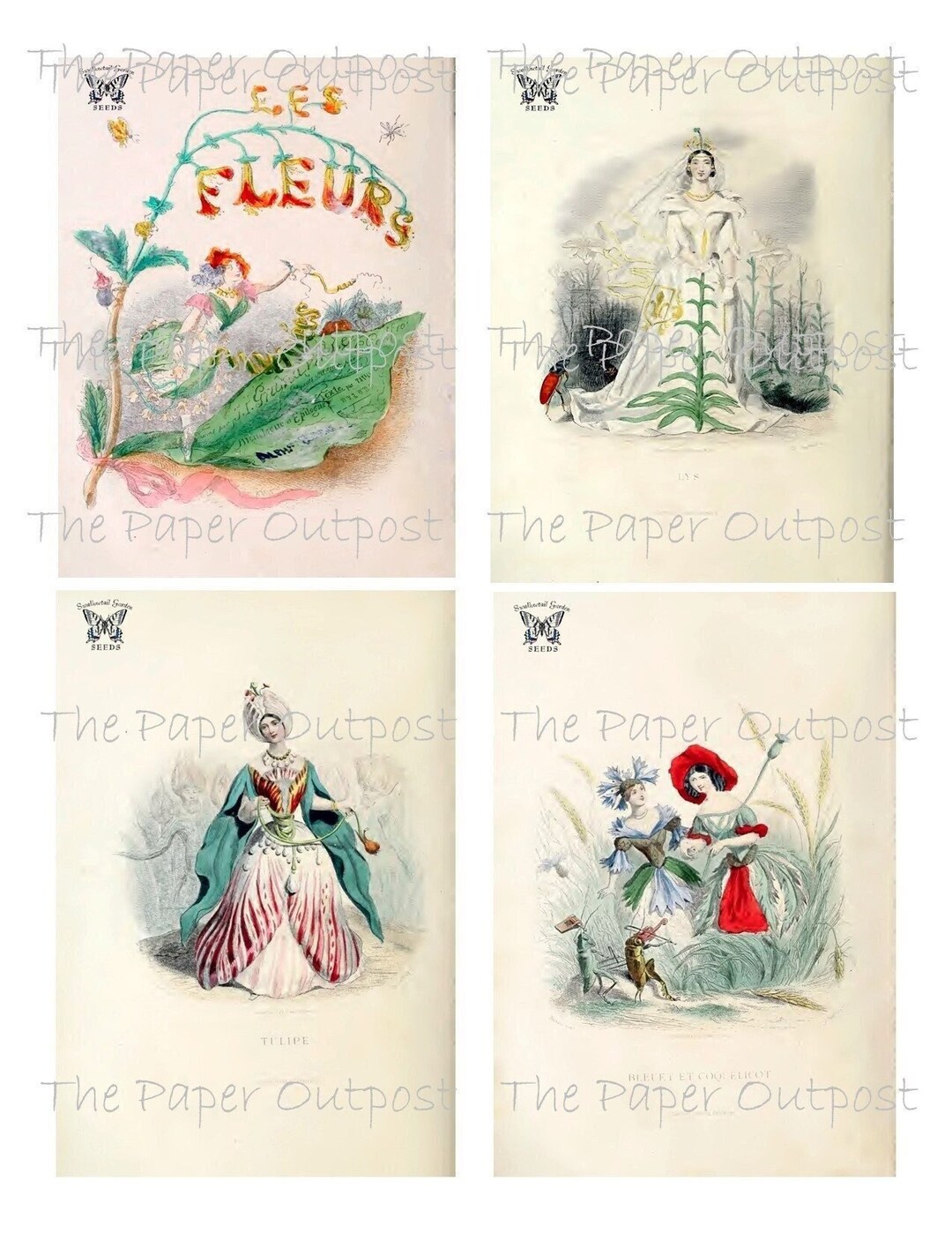 LES FLEURS Printable Digital Download Printable Image Digikit Flower ...