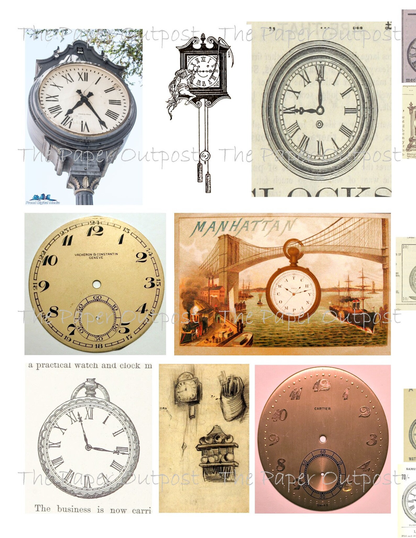 TIMEPIECES Printable Digital Download Printable Image Clock - Etsy