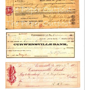 Vintage Checks Digital Kit: Junk Journal Ephemera (digital Download) - Etsy