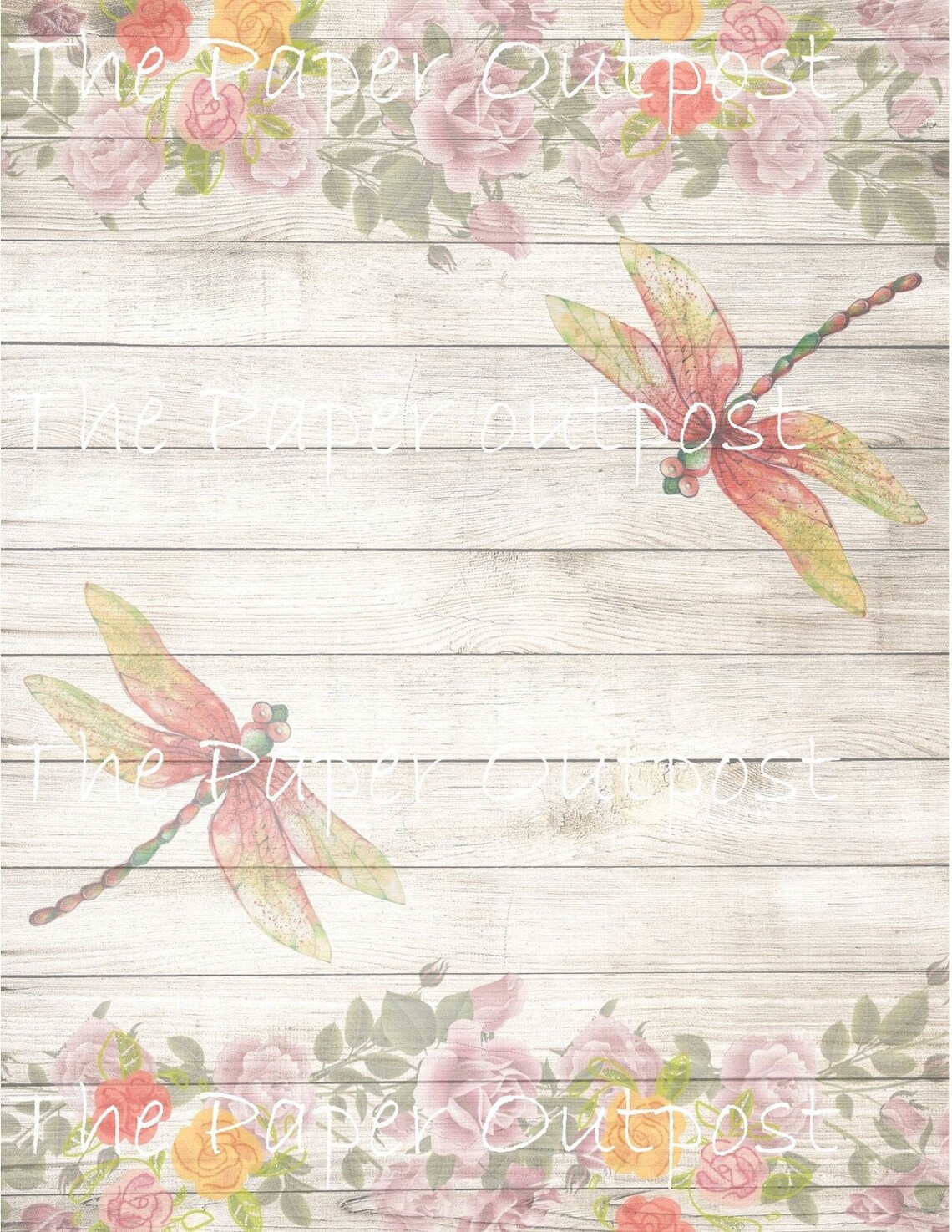 Dragonfly Garden Digital Paper: Junk Journal Signature Pages (digital ...