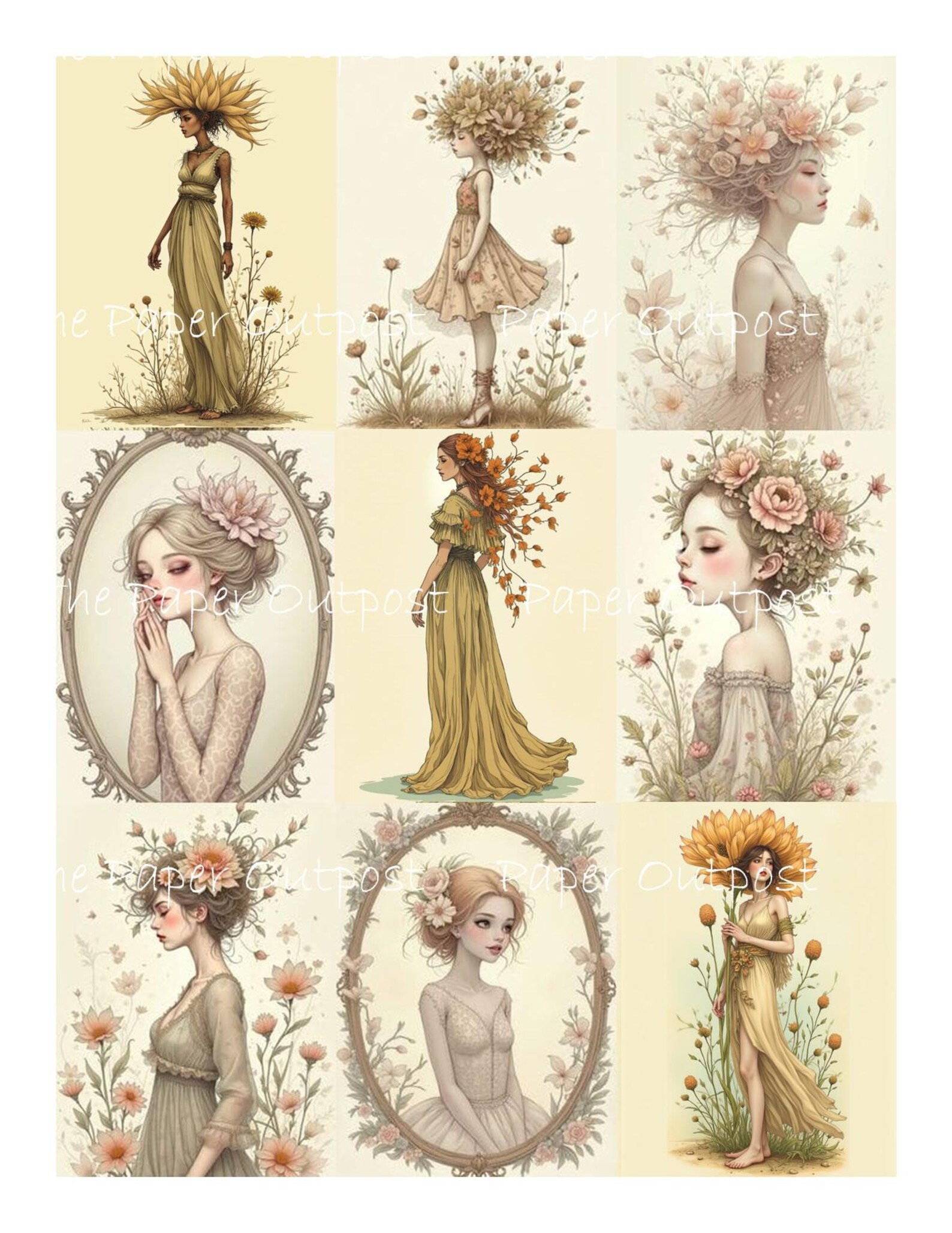 Flower Lovelies Digikit: Printable Botanical Art Images (digital ...