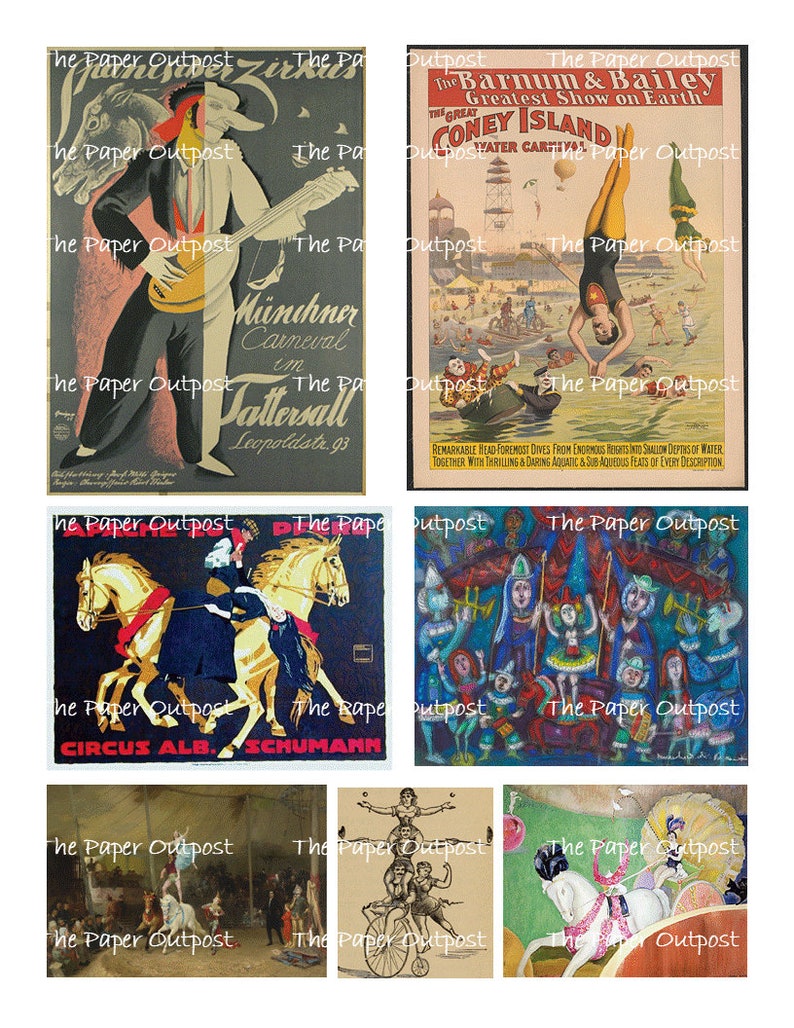 Circus Vintage Digikit Digital Printable Printables Digikits Digi Kit L ...