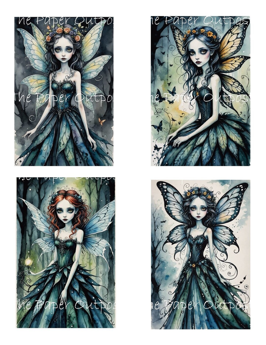 Night Fairy Printable Images: Dark Fairy Digikit (digital Download) - Etsy