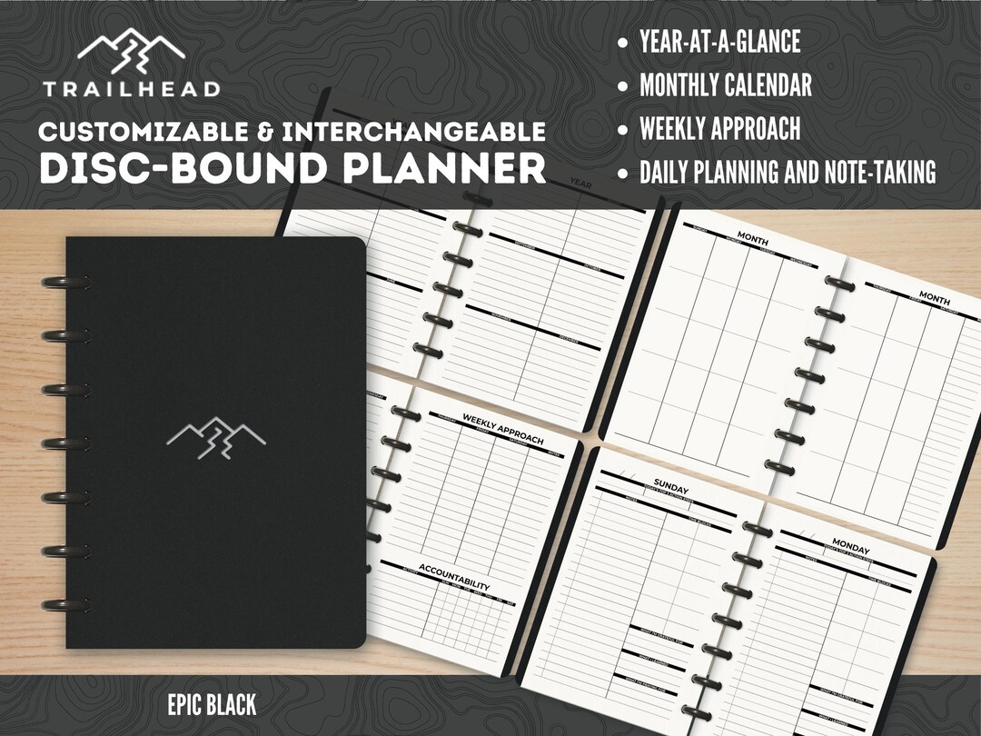 Disc-bound Customizable & Interchangeable 3-in-1 Planner - Epic Black ...
