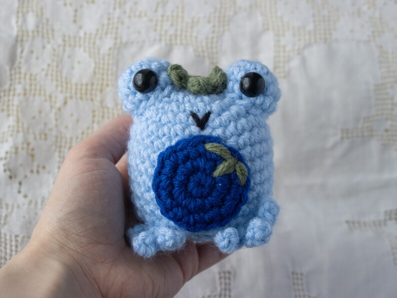 Blueberry Frog Plushie Fruit Frog Crochet Amigurumi - Etsy