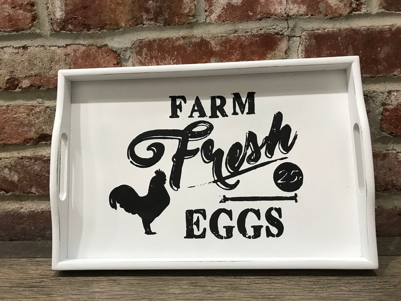 Rustic Farmhouse Tray/ Farm Fresh Eggs Tray / Farmhouse - Etsy