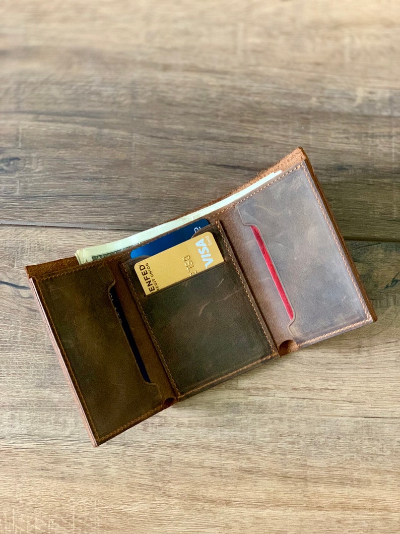 Man Wallet TRIFOLD mens wallet Men LEATHER Wallet | Etsy