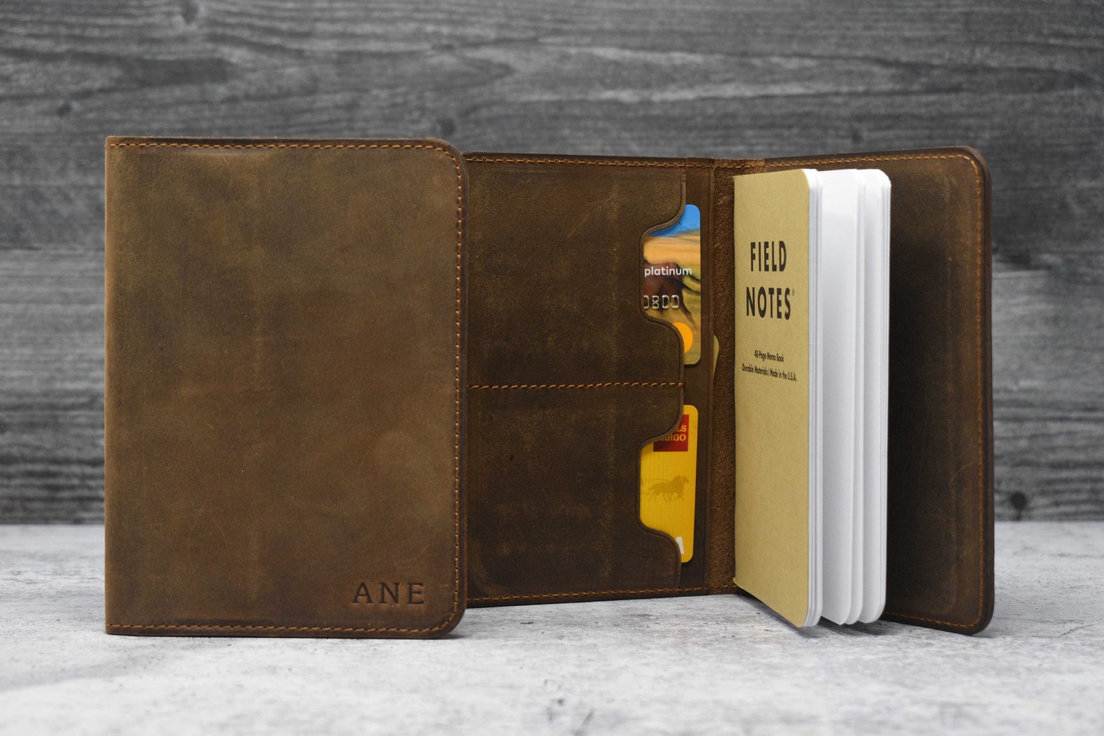 Personalized Leather Field Notes Wallet Father's Day | Etsy