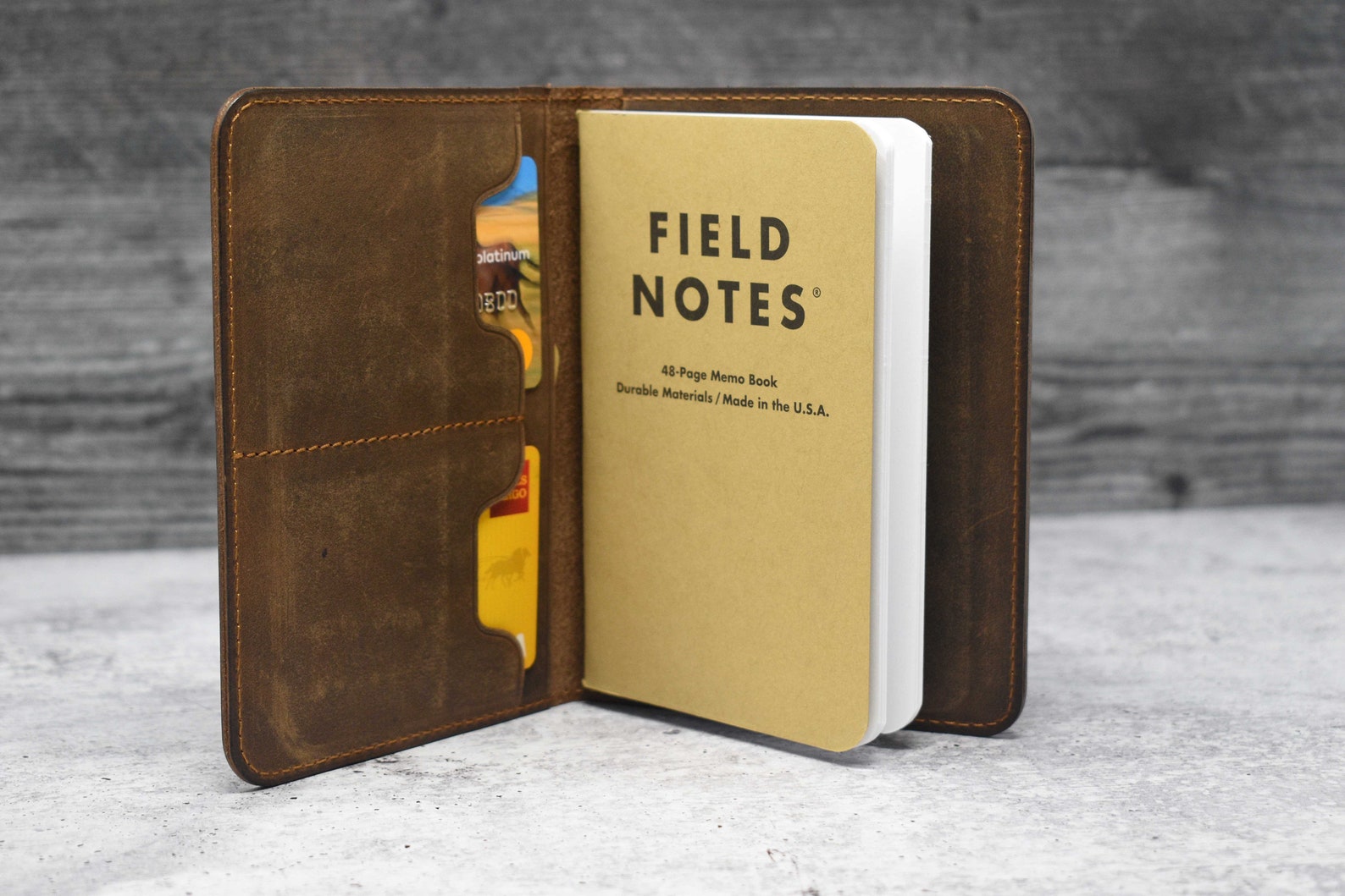 Personalized Leather Field Notes Wallet Father's Day | Etsy