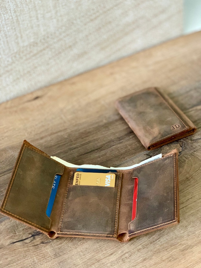 Man Wallet TRIFOLD mens wallet Men LEATHER Wallet | Etsy