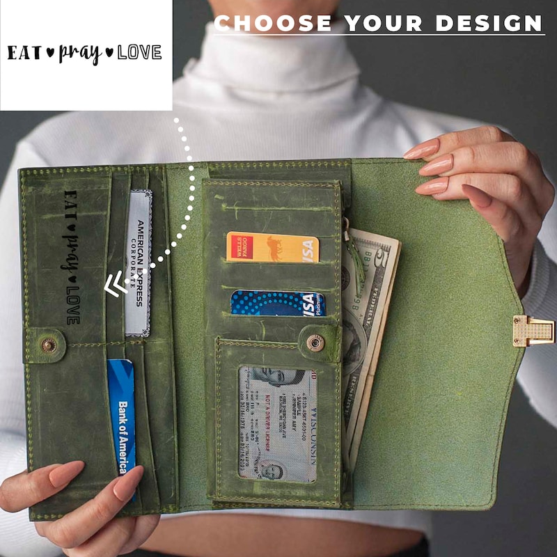 Dark Green Ladies Wallet - Etsy