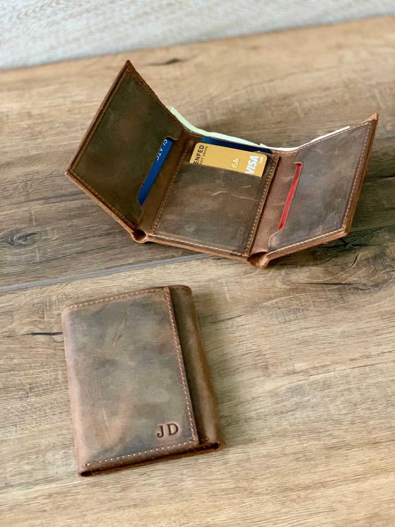 Man Wallet TRIFOLD mens wallet Men LEATHER Wallet | Etsy