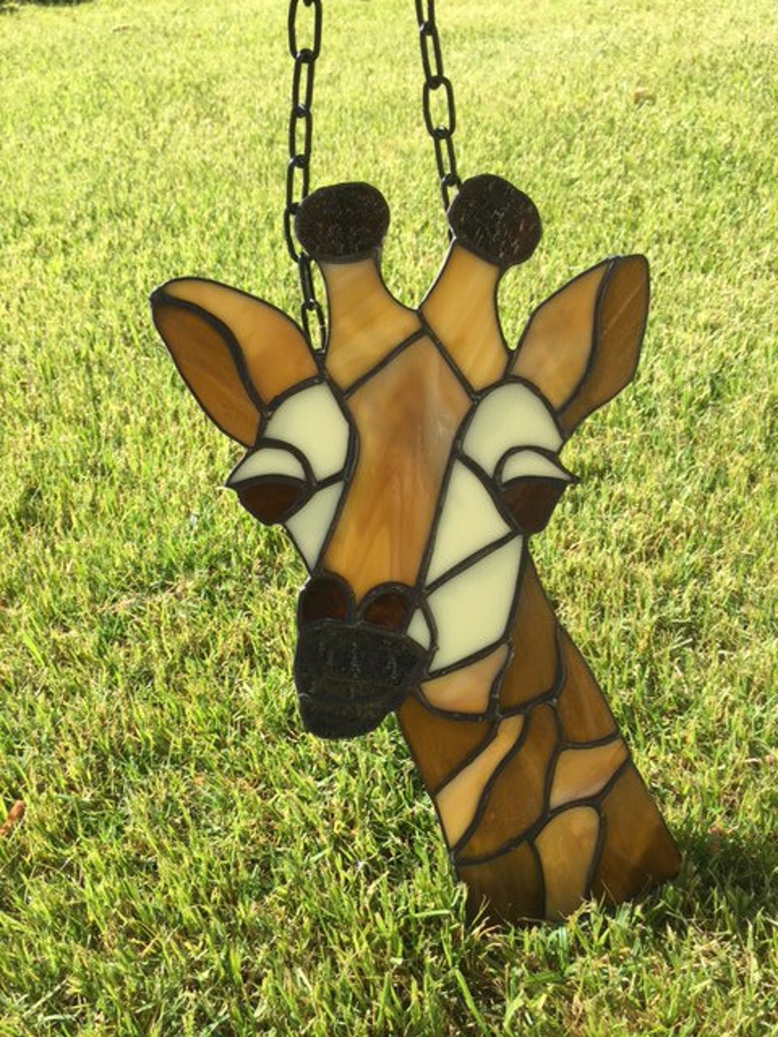 Giraffe stained glass sun catcher | Etsy
