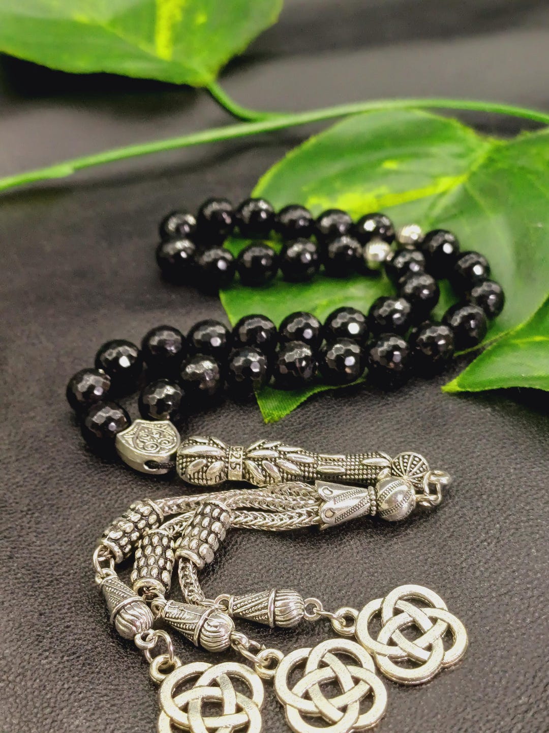 Luxury Black Tourmaline Tasbih, Real Gemstone Tesbih Gift, 33 Beaded ...