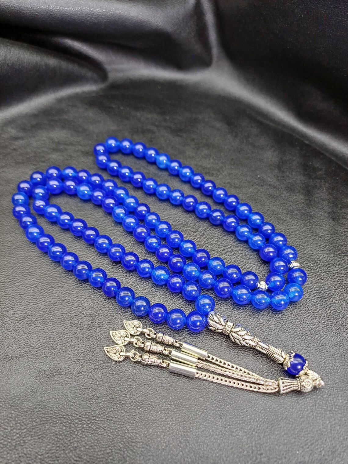Blue Jade Tasbih: 99-bead Muslim Prayer Beads - Etsy