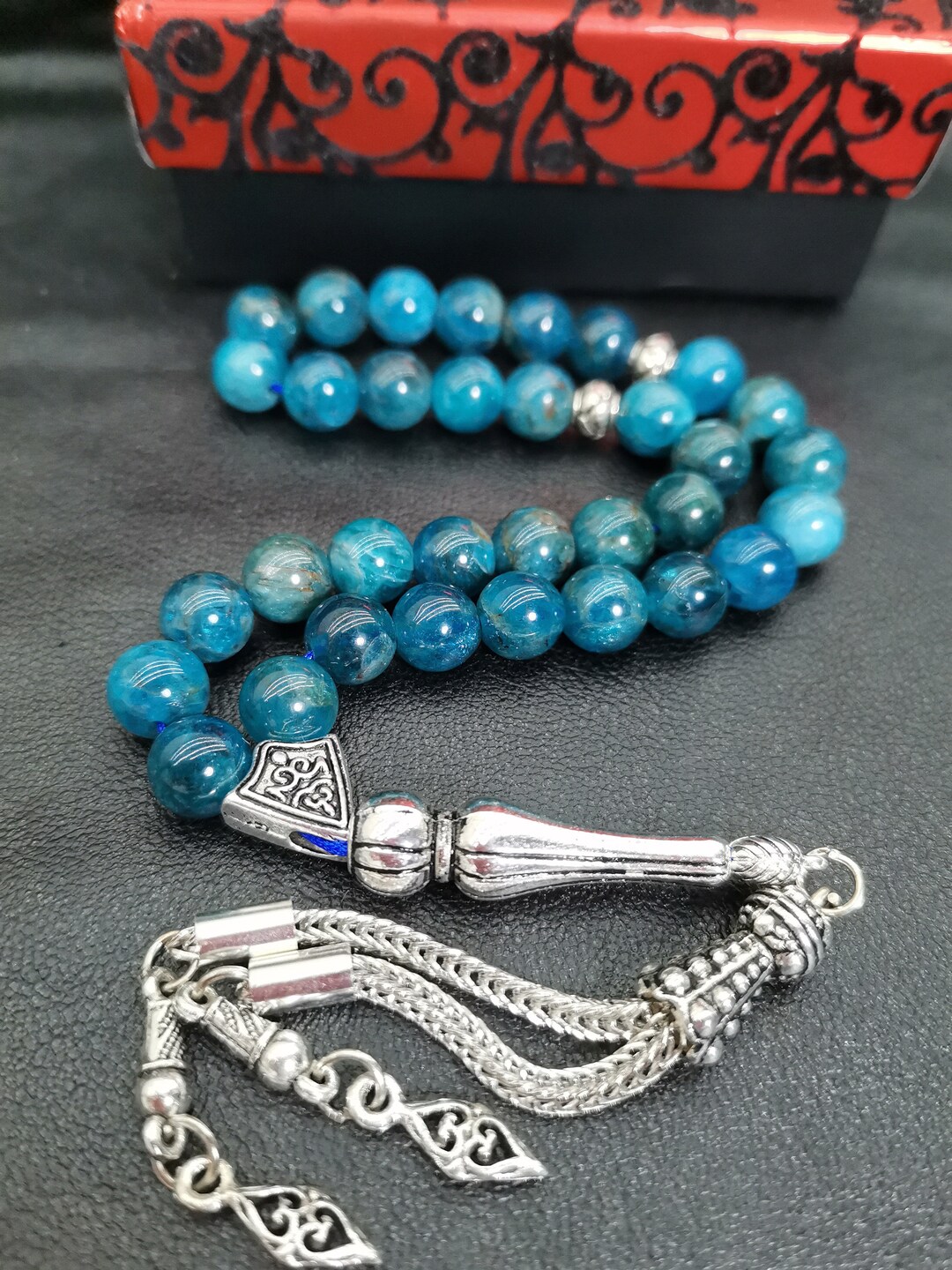 Blue Apatite Tasbih: 33 Islamic Prayer Beads Rosary - Etsy