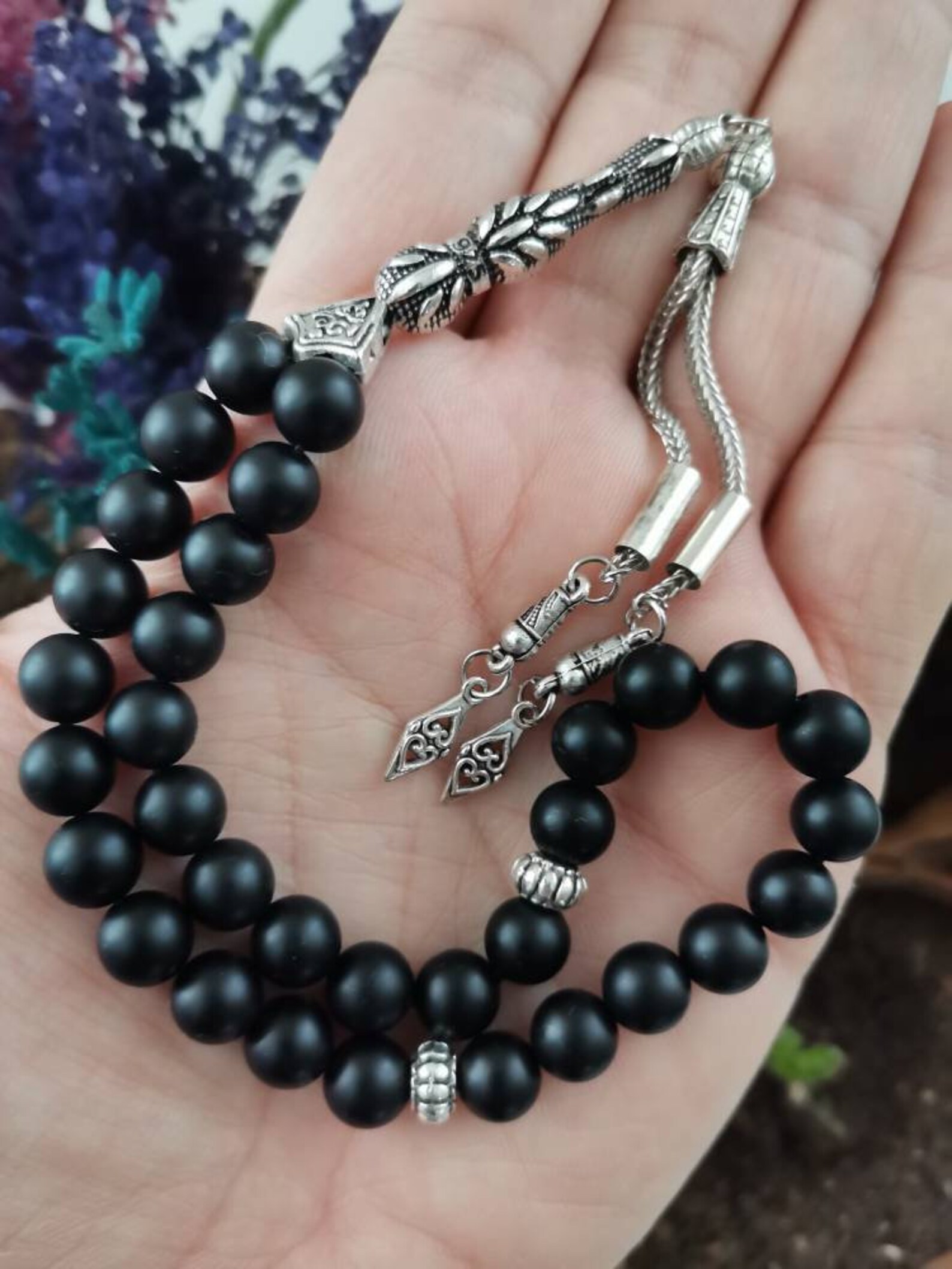Matte Black Onyx Tasbih: 33-bead Turkish Prayer Beads - Etsy