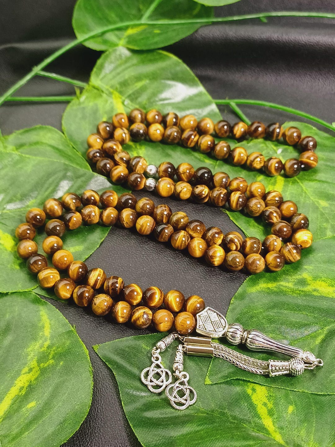 99 Tiger Eye Tasbih, Turkish Prayer Beads, Sufi Muslim Islamic Misbaha ...