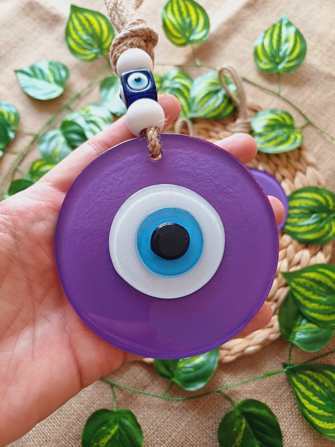 Purple Evil Eye Wall Hanging, Big Size Evil Eye Wall Decor, Large ...