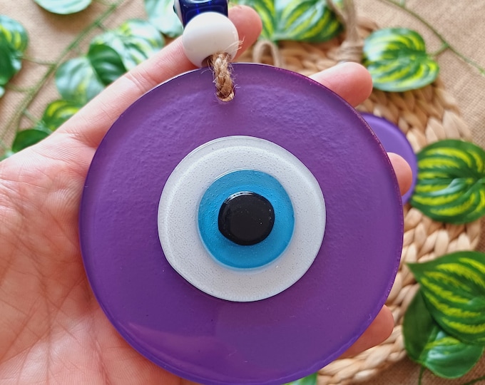 Purple Evil Eye Wall Hanging, Big Size Evil Eye Wall Decor, Large ...