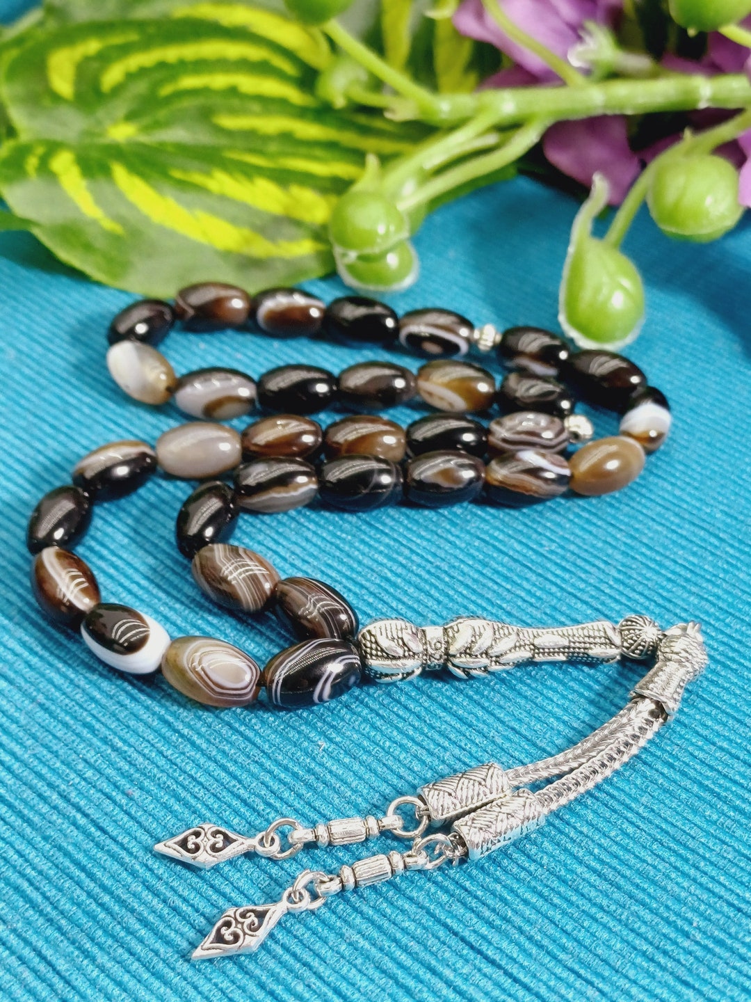 Sulemani Agate Tasbih: Luxury Eye Aqeeq Turkish Prayer Beads - Etsy