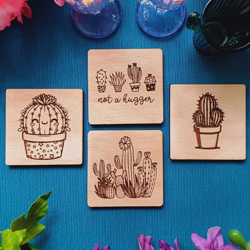 Cactus Coasters - Etsy