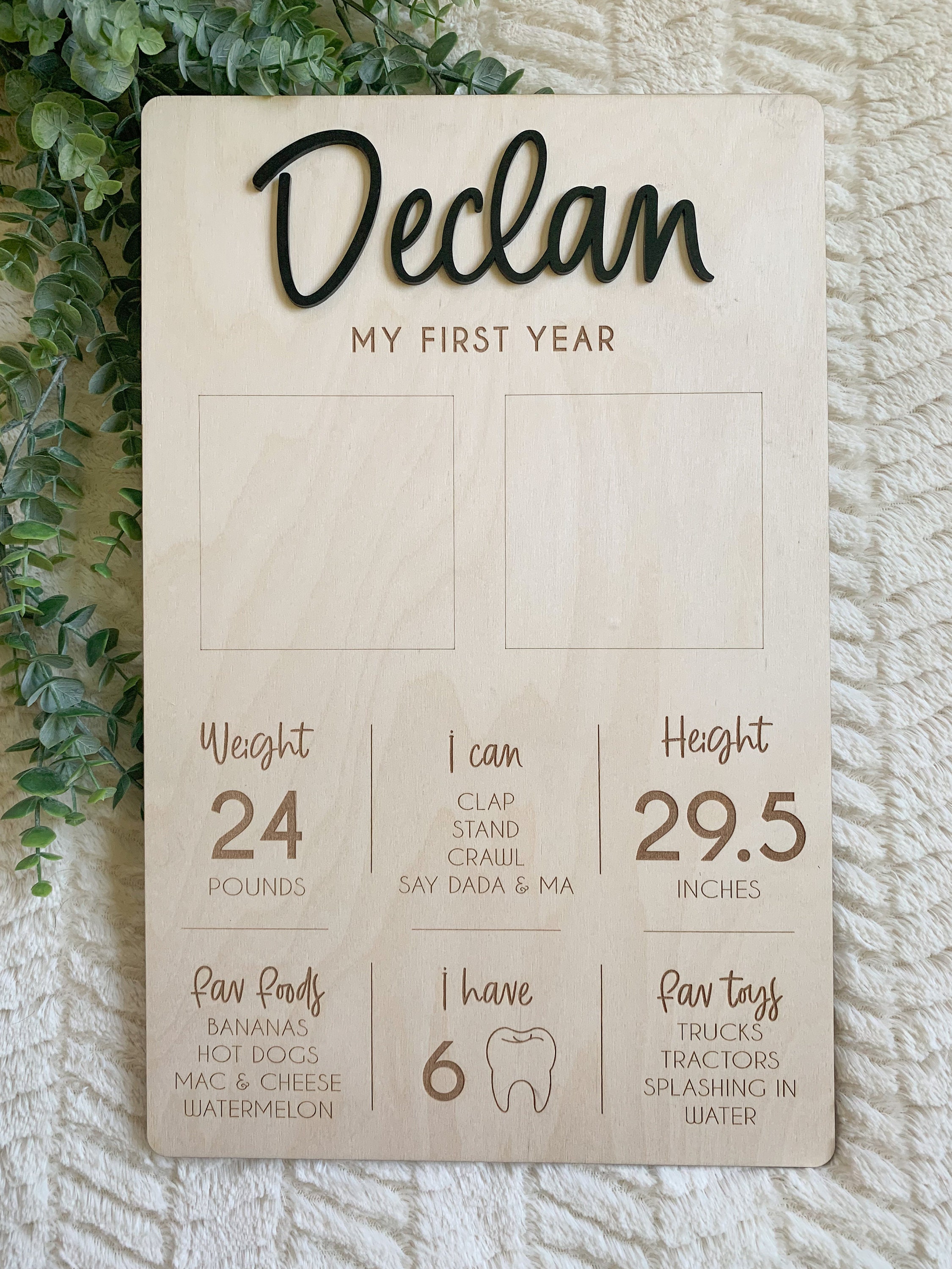 First Year Milestone Chart Babys First Birthday First - Etsy