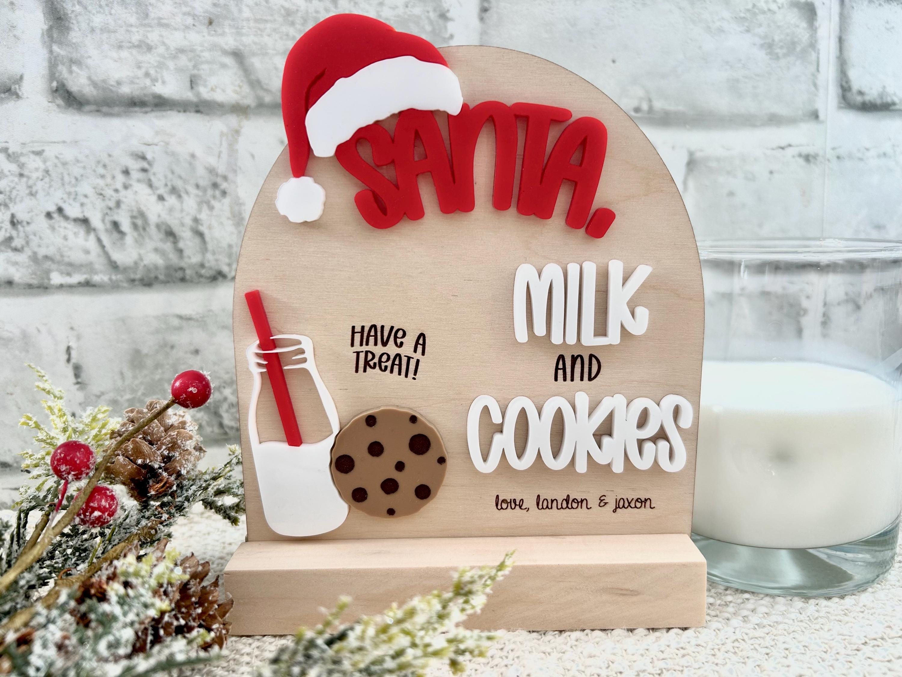 Santa Milk and Cookies Sign, Christmas Night, Santas Cookie, Kids Santa ...