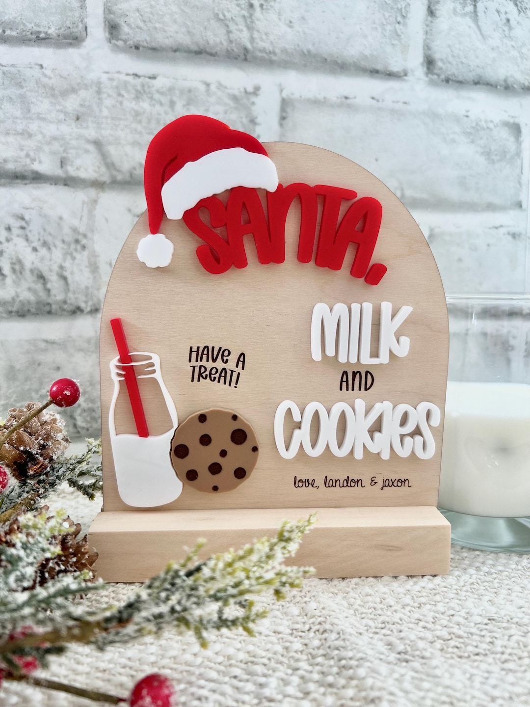 Santa Milk and Cookies Sign, Christmas Night, Santas Cookie, Kids Santa ...