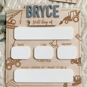 Personalized First Day of School Sign: Wooden Reusable Dry Erase - Etsy