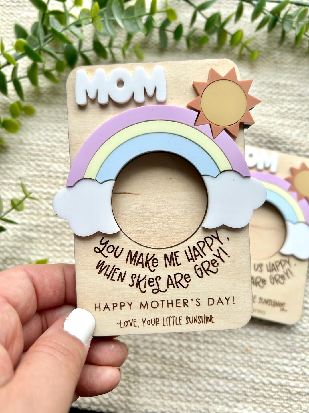 Personalized Mom Photo Magnet Frame: Rainbow Acrylic Decor - Etsy