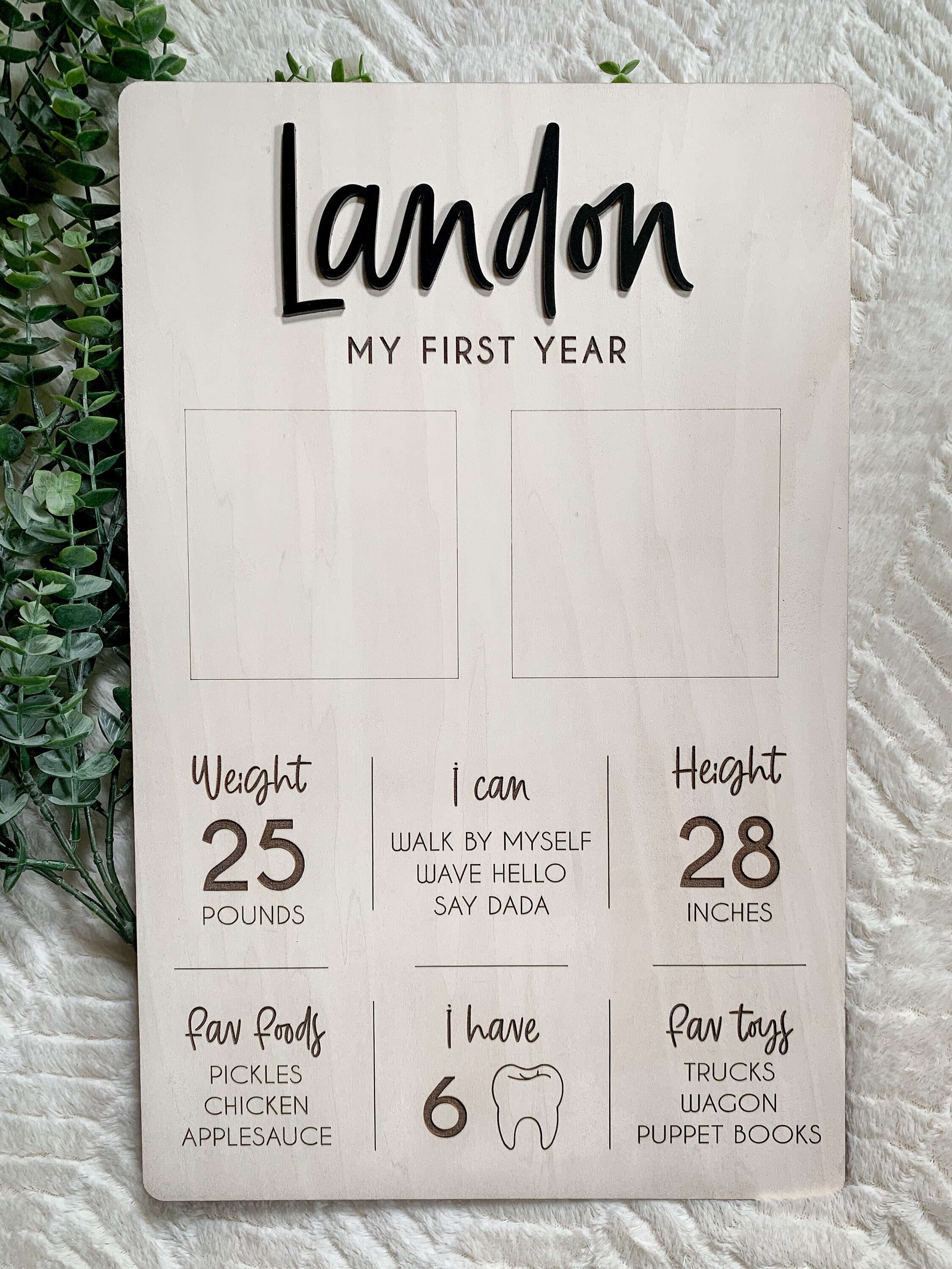 First Year Milestone Chart Babys First Birthday First - Etsy
