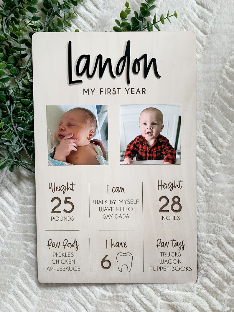 First Year Milestone Chart Babys First Birthday First - Etsy
