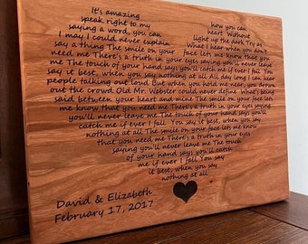 Song Lyrics Print Wedding Song Framed Wedding First Dance - Etsy