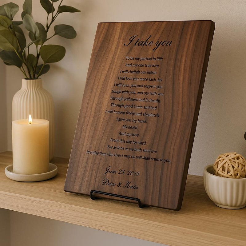 Custom Vow Wooden Frame - Etsy