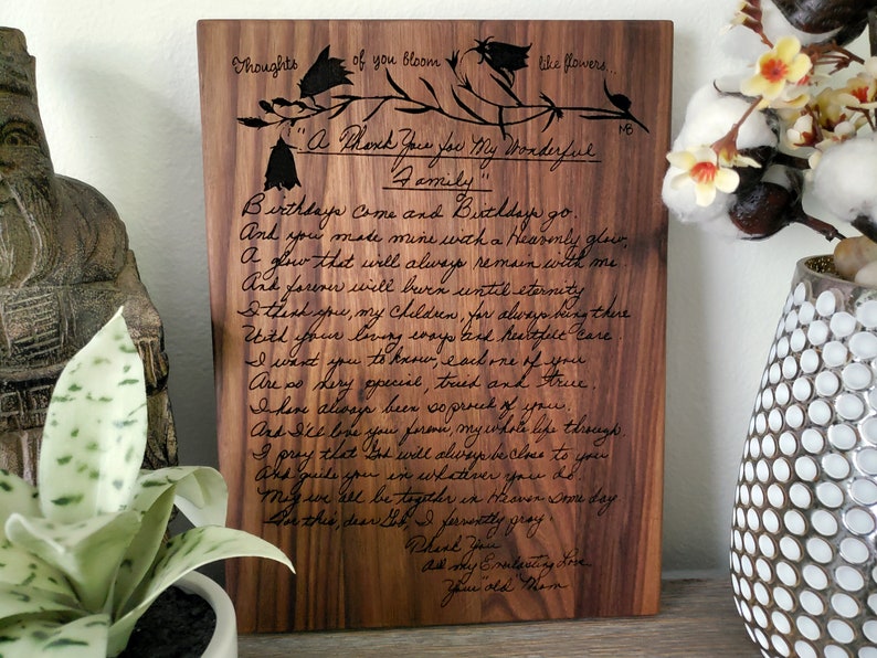 Engraved Handwritten Note Personalized Note in Wood - Etsy