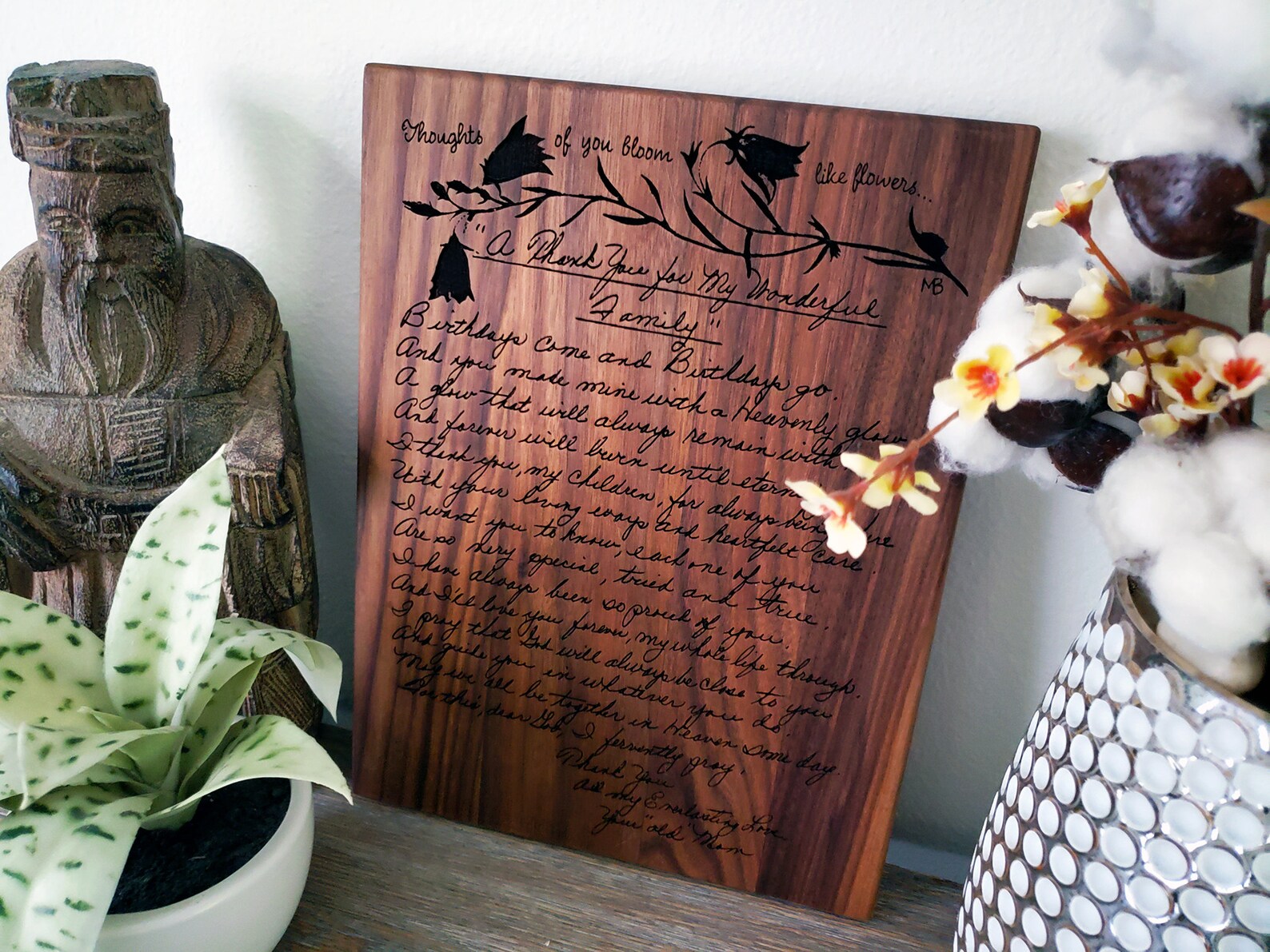 Engraved Handwritten Note Personalized Note in Wood - Etsy