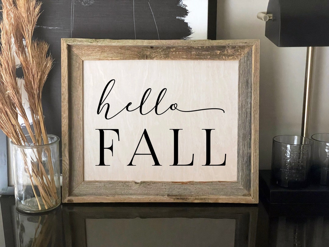 Hello Fall Sign, Fall Wood Sign, Fall Home Decor, Fall Farmhouse Decor ...
