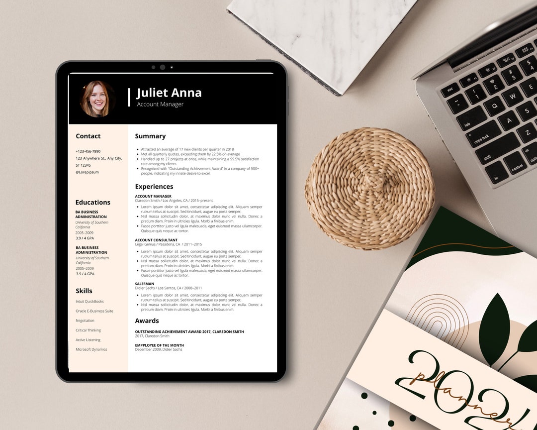 MODERN RESUME TEMPLATE Digital Resume Template Cover Letter and ...