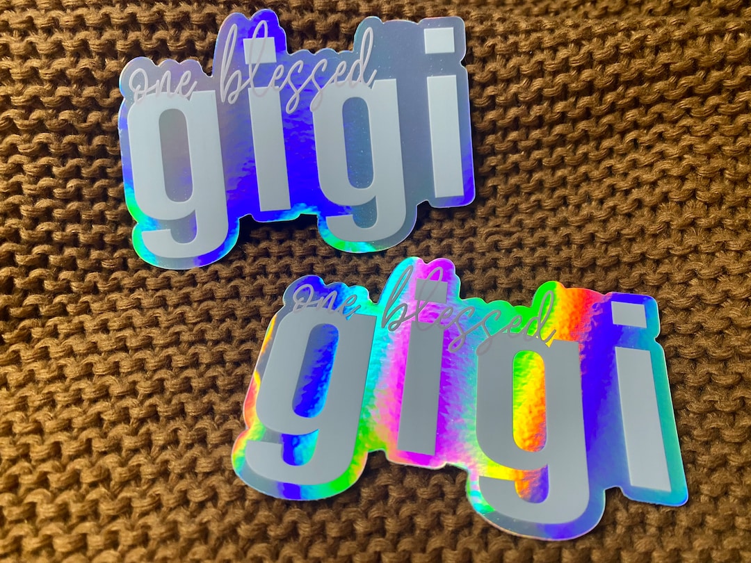 Gigi Holographic Sticker, 4x2.8 In. - Etsy