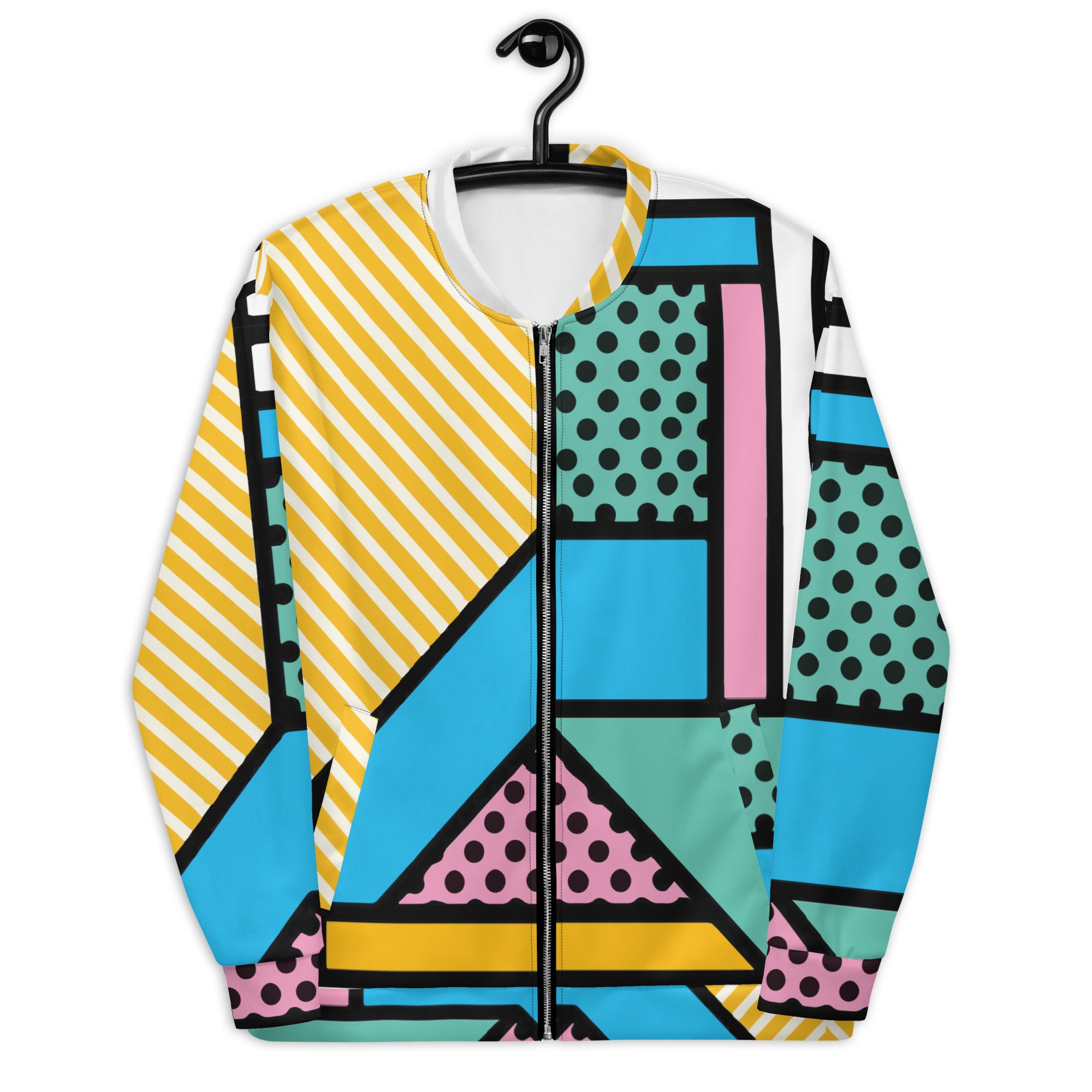Bomber Jacket - Printed - Geometric Patterns - Colorful - Multicolored ...